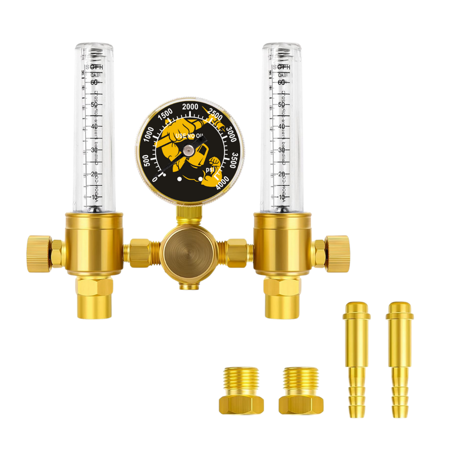 WELDMONGER® Dual Output Argon Regulator Flowmeter – Weldmonger