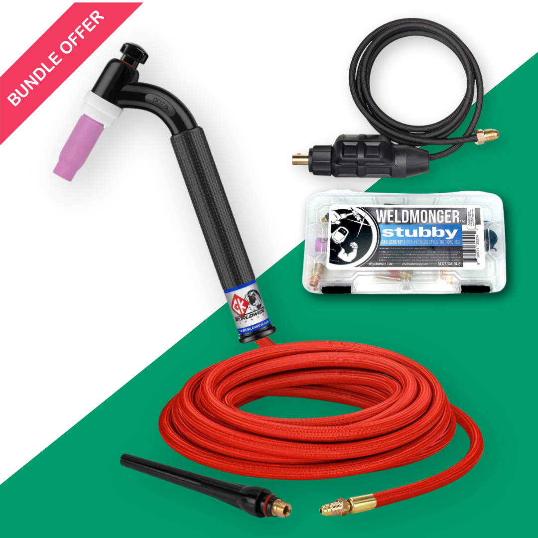 CK Worldwide #17 Flex Head Tig Torch Bundle W/ 25ft Superflex cable, S ...